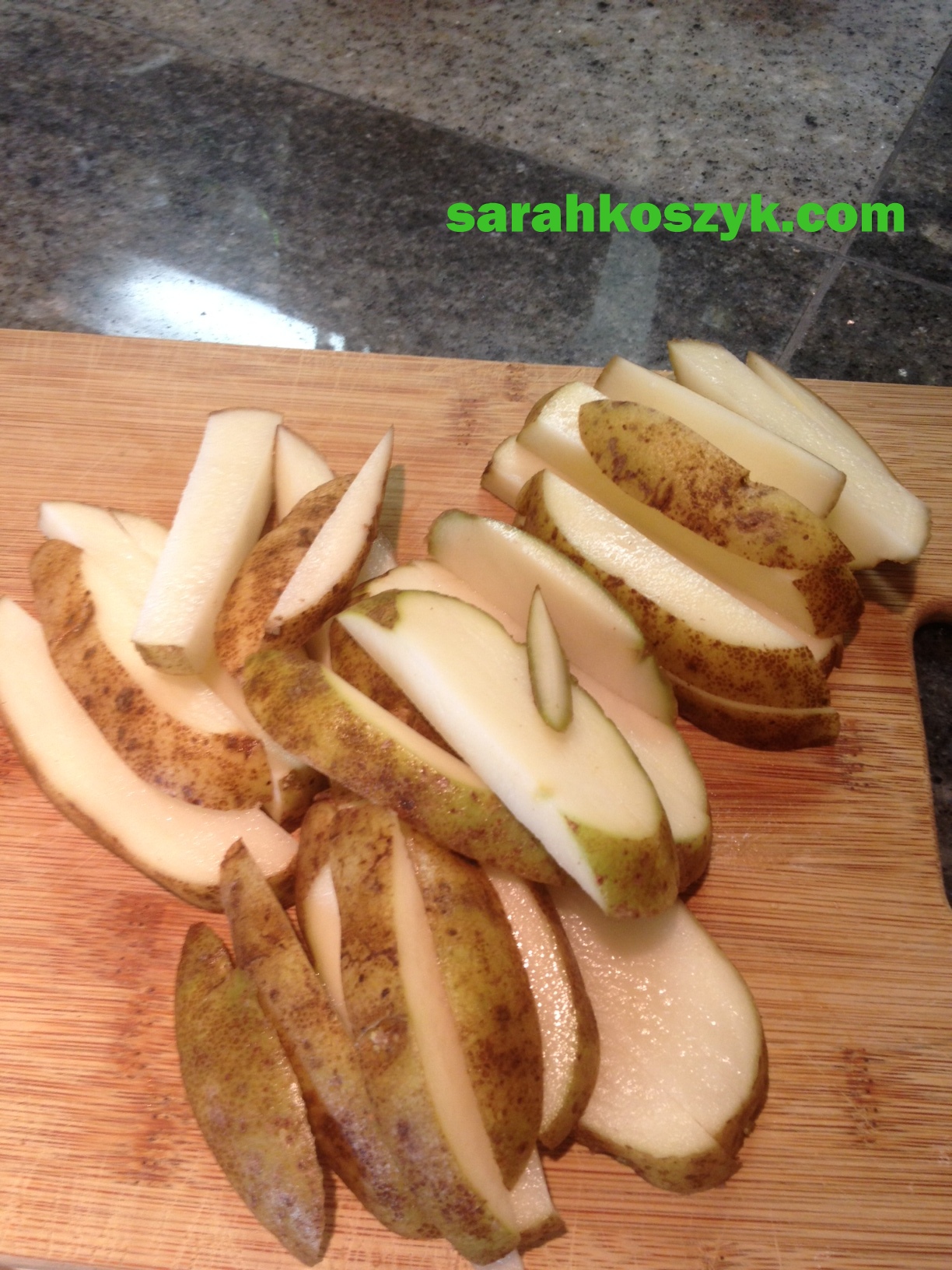 Bistro Burger with Kale Chips & Baked French Fries • Sarah Koszyk