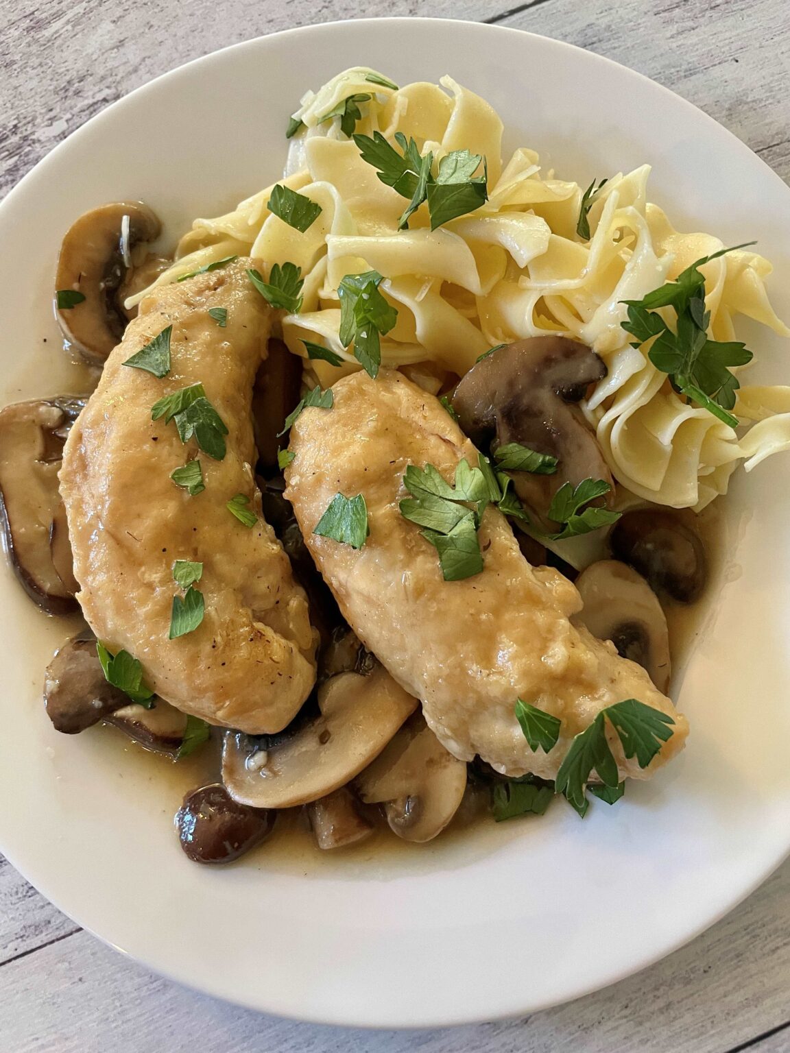 Instant Pot Chicken Marsala with Noodles • Sarah Koszyk